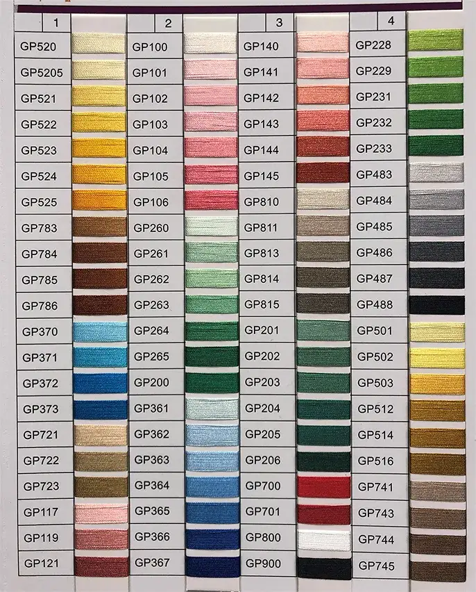 AEF Thread Color Chart – AEF Emblem