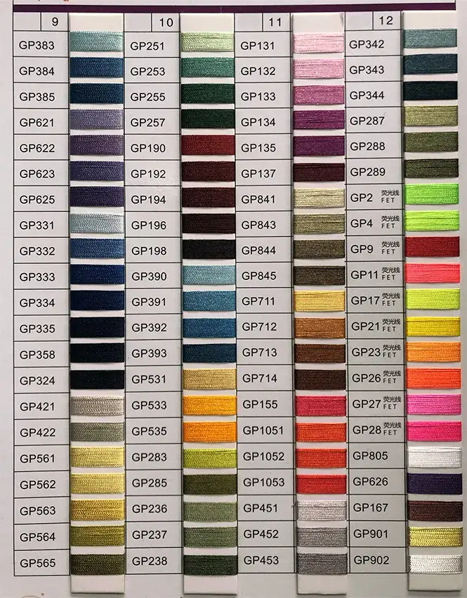 AEF Thread Color Chart – AEF Emblem